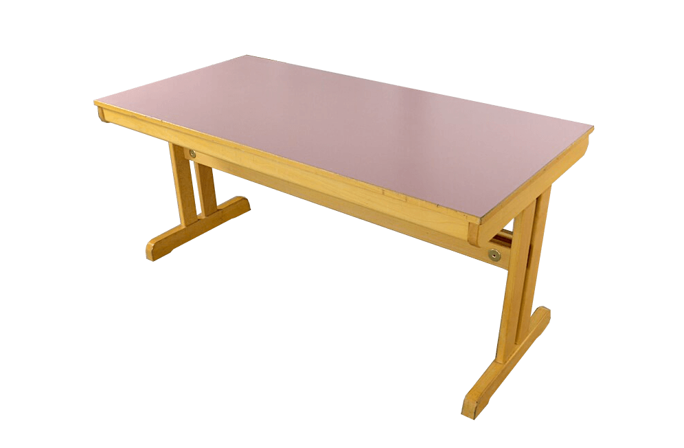 Grande table bois blond & formica vintage 1980 – Retour vers le vintage